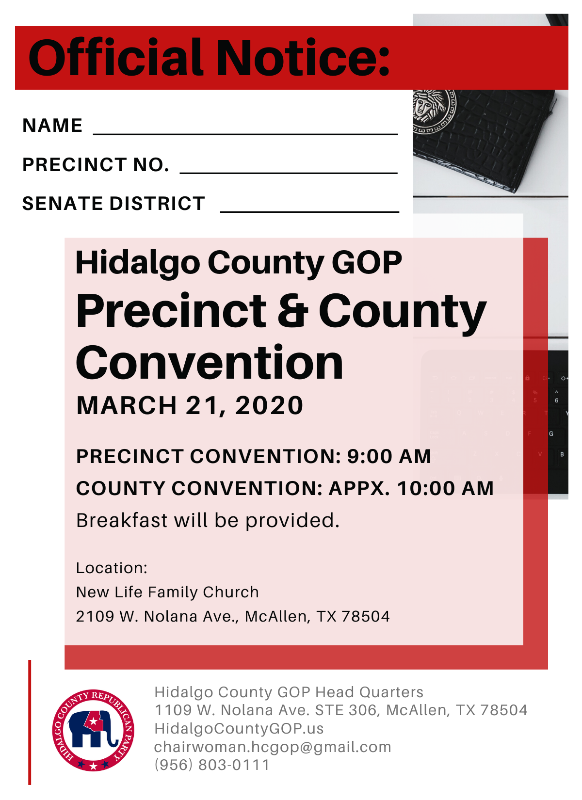 Official Notice: Precinct & County Convention | Hidalgo County GOP