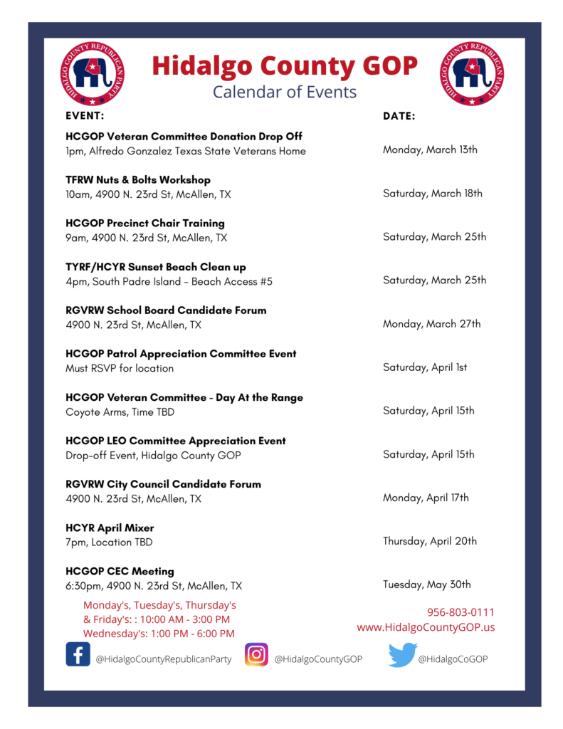Upcoming Events | Hidalgo County GOP